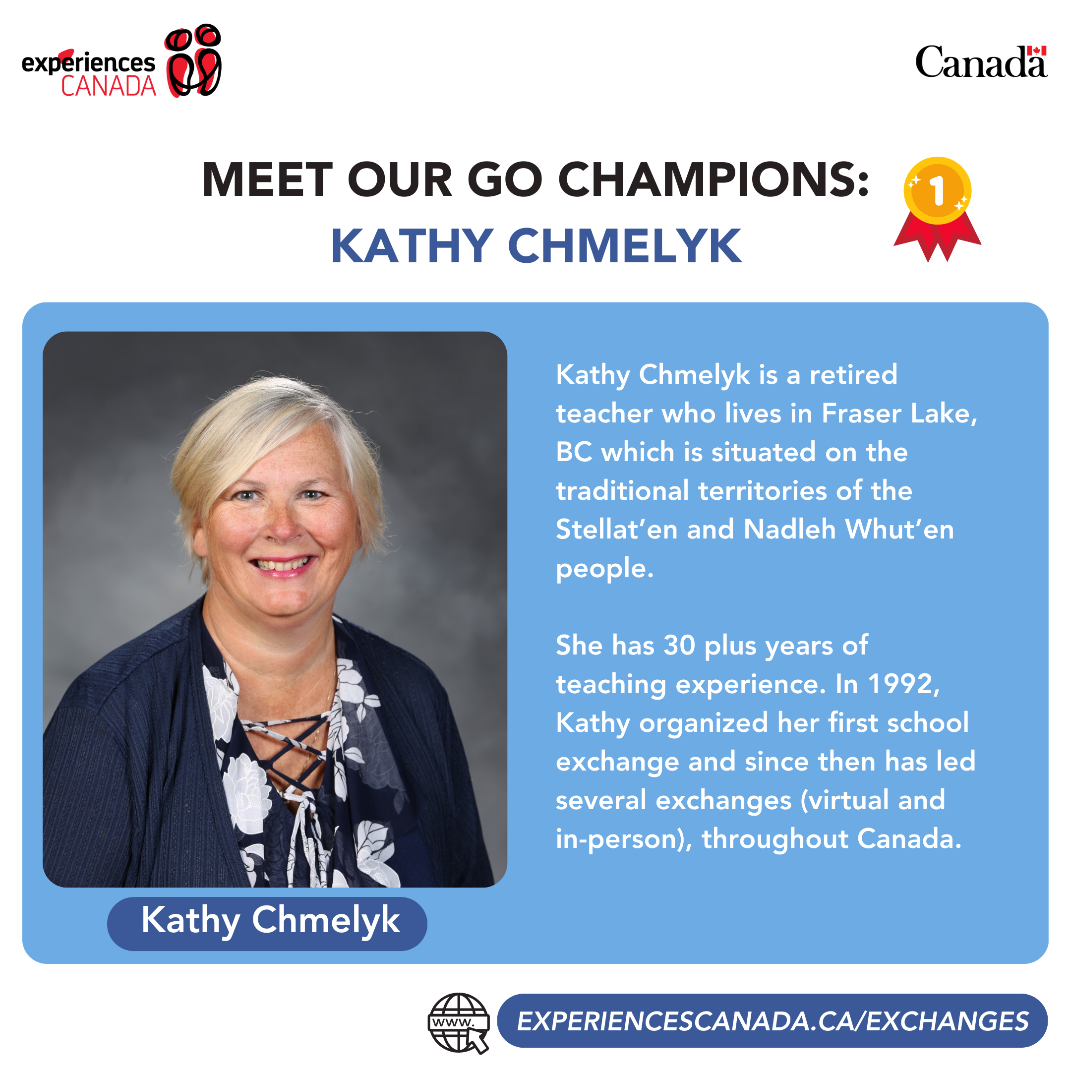 Meet Our GO Champions - Kathy Chmelyk - EN (1) - Experiences Canada